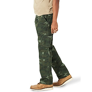 Lee Men's Wyoming Relaxed Fit Cargo Pant, Green Camo, 40W x 32L
