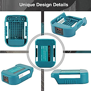ZLWAWAOL 2 Pack USB Charger Adapter Compatible with Makita 18V Battery 2 USB Holder with Type-C Fast Charging