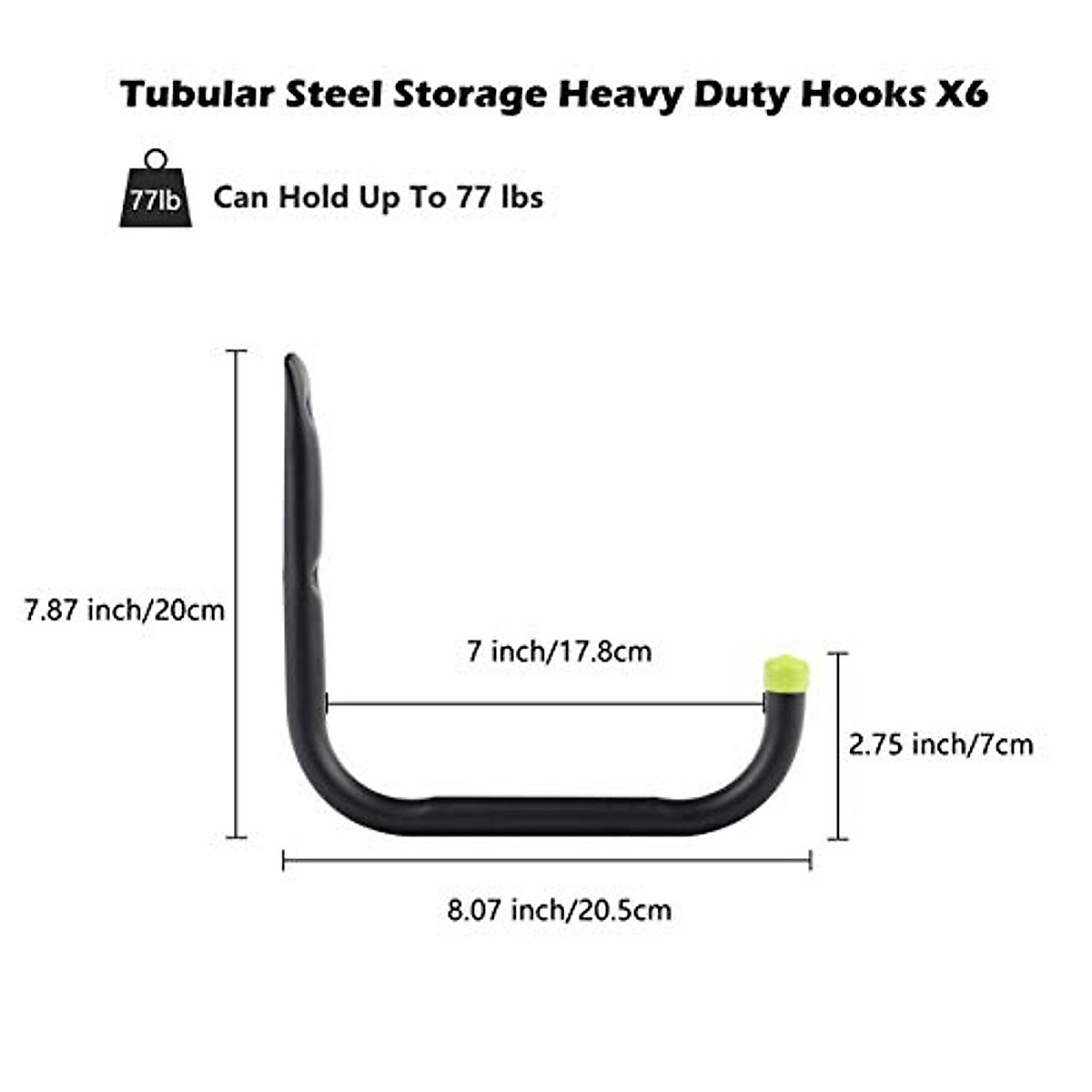 Intpro Garage Organization Hooks Heavy Duty Garage Storage Utility Wall Hooks Garden Tool Wall Hanger for Ladder Bike Shelf Hose Power Tool 6 Pack