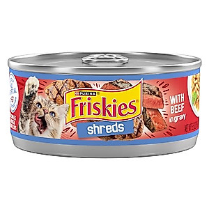 Purina Friskies Gravy Wet Cat Food, Shreds With Beef in Gravy - (Pack of 24) 5.5 oz. Cans
