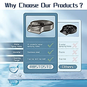 Glass Rinser-Cup Washer for Sink-Bottle Washer-Kitchen Sink Accessories-Can Be Used for Baby Bottles Shaker Bottle Cup-Kitchen Sink Accessories (Brush Nickel)