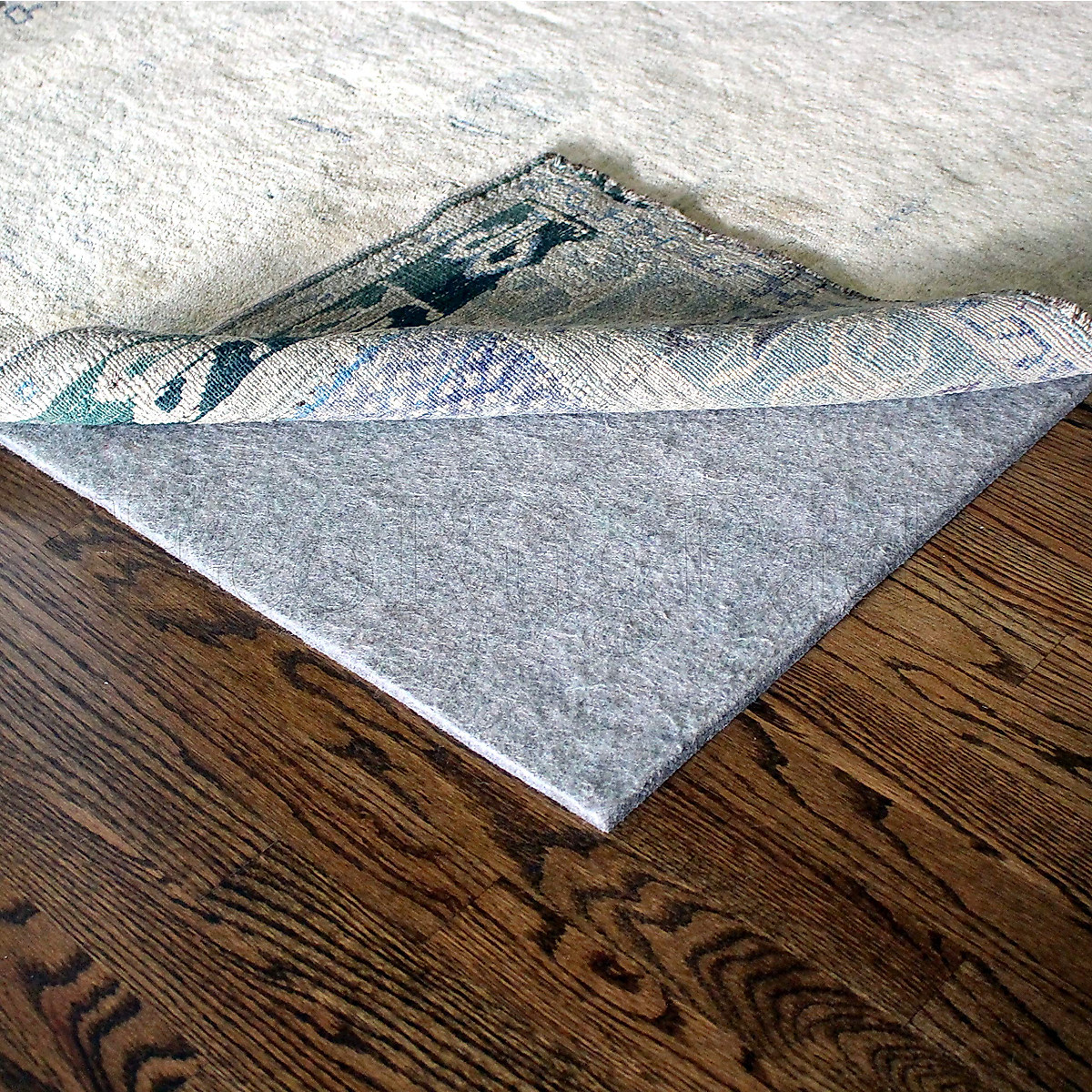 RUGPADUSA 100% Felt 9x12 Rug Pad for Hardwood Floors, 1/3 Inch Thick Cushioning - Prolong The Life of Your Rugs and Flooring, Safe for all Floors and Finishes