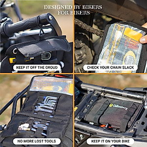 Odinsberg Motorcycle Tool Roll Bag Tools NOT Included - Small Tool Bag Wrench Roll Up Tool Bag Organizer Pouch Wrap Motorcycle Tool Kit Box For Harley Enduro Dirt Bike UTV Motorcycle Accessories Gear