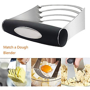 Flour Sifter 3 Cup Stainless Steel Rotary Hand Crank Sifter with 16 Fine Mesh Screen and 4 Wire Agitator Rotary Hand Crank Baking Sifter Professional Flour Sieve (3 Cup with Dough Blender)