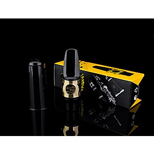 Glory Alto Saxophone Mouthpiece Kit with Ligature,one reed and Plastic Cap-Gold