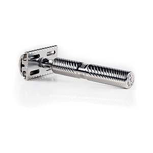 American Made TITANIUM Safety Razor Handle by TIMELESS RAZOR: Luxury Double Edge Safety Razor Handle: Made in USA