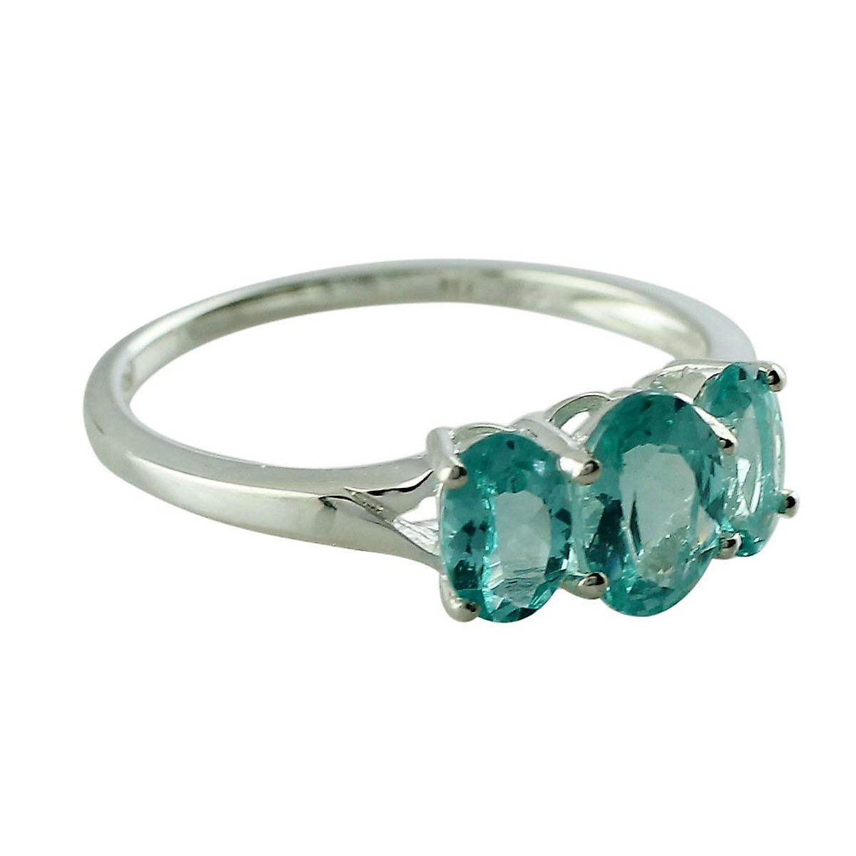 Carillon Stunning Blue Apatite Oval Shape 4X6MM Natural Earth Mined Gemstone 925 Sterling Silver Ring Wedding Jewelry for Women & Men