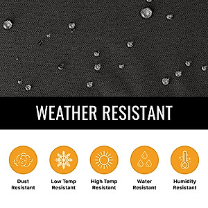 KHOMO GEAR Outdoor Chair Cover Patio Furniture Cover Waterproof Heavy Duty (Black - Wide)