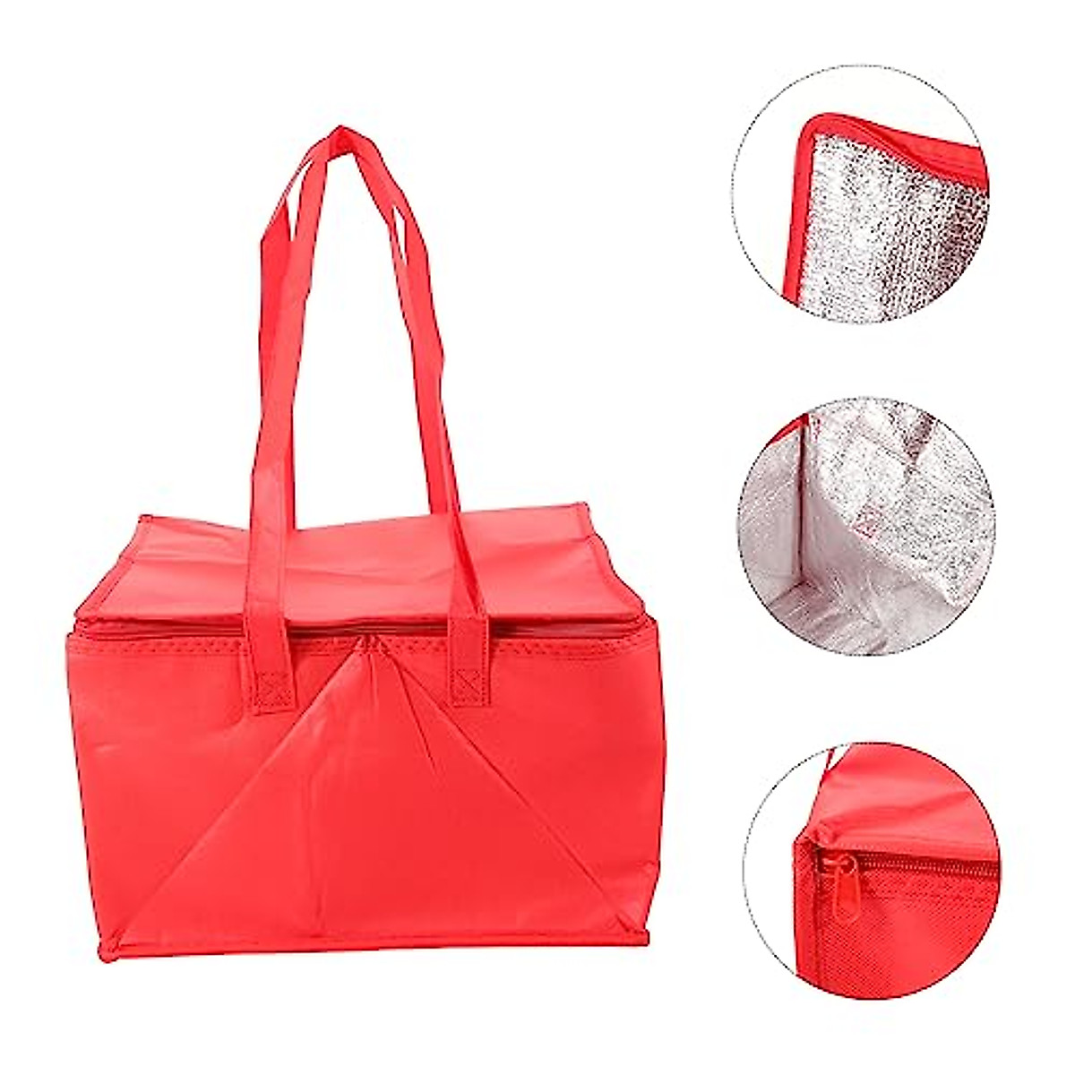 INOOMP Insulation Bags Zip Ties Outdoor Thermal Insulation Bag Insulated Bags for Shopping Insulated Grocery Bags Food Packing Bag Non-woven Fabric Zipper Insulated Delivery Pouch