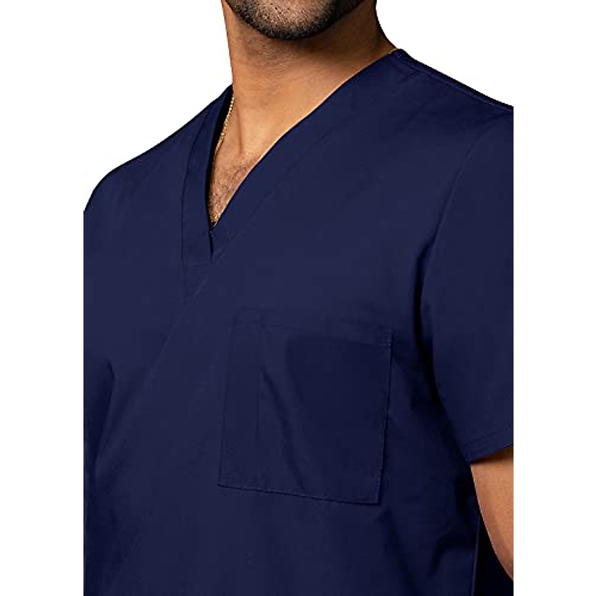 Adar Universal Unisex Scrubs - V-Neck Tunic Scrub Top - 601 - Navy - L