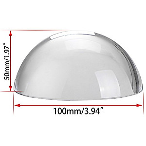 OwnMy 4" Crystal Glass Magnifier, Glide Paperweight Magnifying Glass Dome, Crystal Half Ball Sphere Lens for Photography/Decoration, Reading Aid