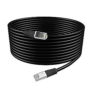 Ritz Gear Cat6 outdoor cable 100ft. 10Gbps, 550MHz bandwidth, Heavy-Duty Weatherproof/UV Resistant/23AWG BC Pure Copper. 4K Resolutions compatible with Wi-Fi modems/Routers/Security Camera/PC/PS5/Xbox