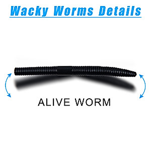 Wacky Rig Worm Hooks Fishing Tool Kit, 81PCS Fish Worm O Rings Set Weedless Hook for Largemouth and Smallmouth Bass Fishing
