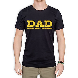 Dad - Defends Against Douchebags Father Funny T-Shirt Mens Tshirt Tee Black
