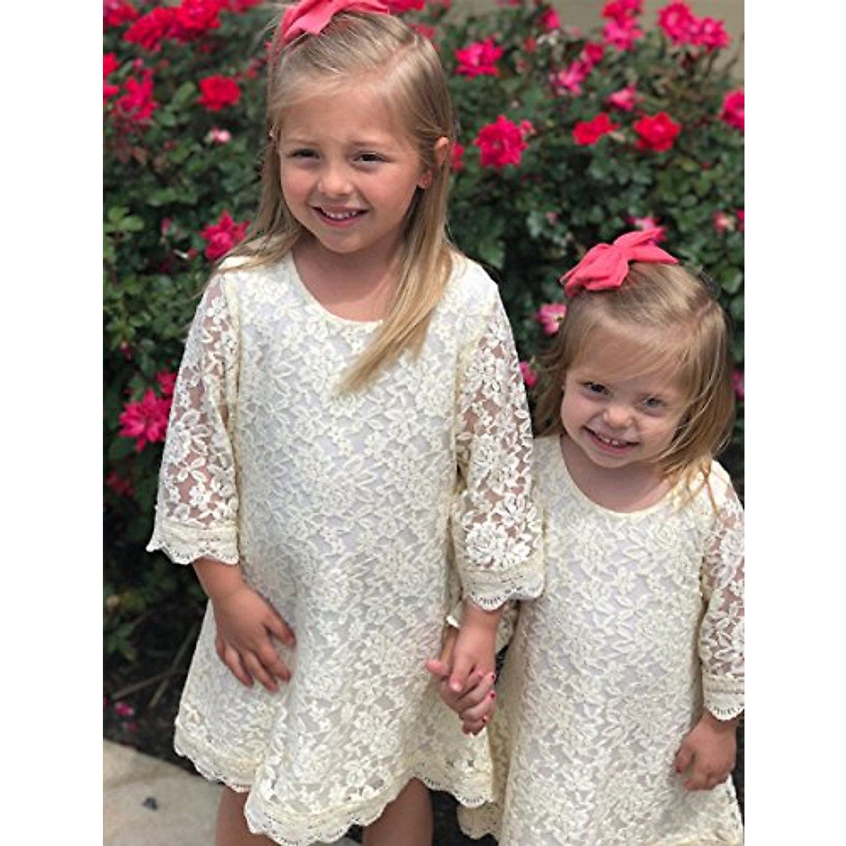 Qmislg Girls Lace Dress Flower Dresses Toddler Dress Baby Vintege Floral Special Occasion Dress