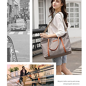 Laptop Bag Waterproof Lightweight Tote Bag for Women Nylon Briefcase Computer Work Shoulder Handbag Fits 15.6 inch Laptop with Trolley Sleeve (Pink)