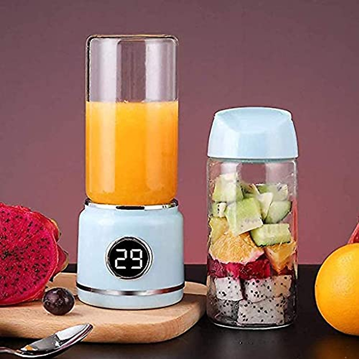 Water cup Electric juicer Blender Blender Blender Blender Food Processor Blender Blender Blender Blender Mini Portable Rechargeable Electric Juicer Can Squeeze Smoothie Juice Smoo ZJ666