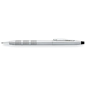 A. T. Cross Classic Century Trophy Ballpoint Pen Satin Chrome Black SelfServe Packaging