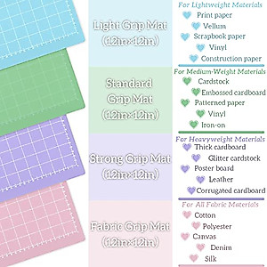 ZOCONE 13 Pcs Cutting Mats for Cricut, 12”x12” Variety Grip Sticky Non-Slip Durable Cutting Mats for Cricut Maker, Explore Air Series, Replacement Accessories for Cricket