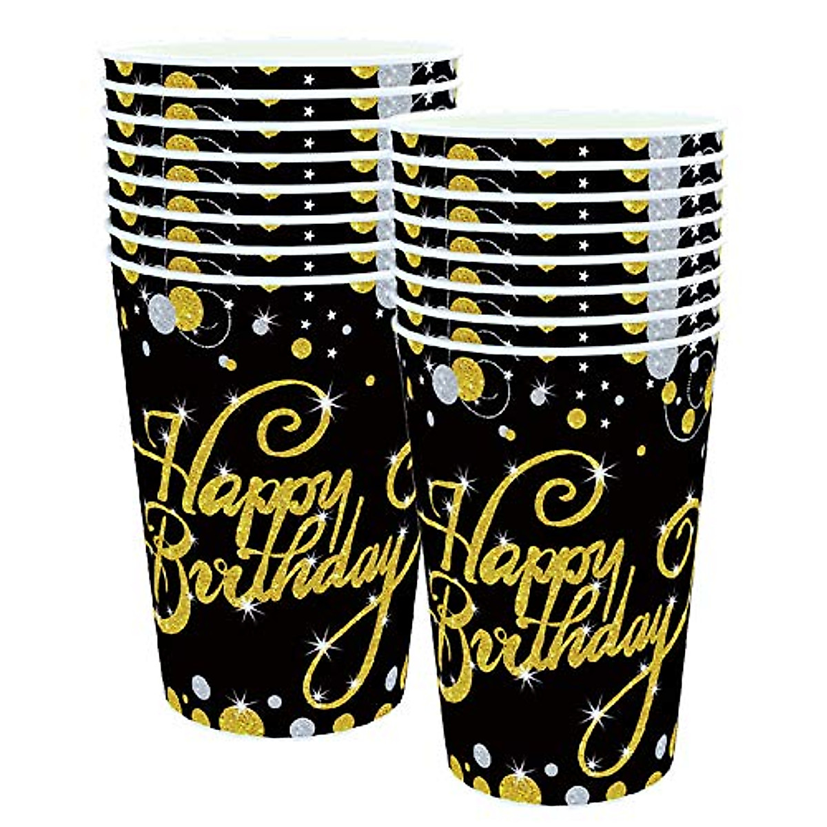 50th Birthday Black And Gold Party Supplies, Disposable Tableware,16 Guest, 50 Years Birthday Decorations For Men,Include Paper Plates, Banner Cups Napkins Tablecloth Cutlery…