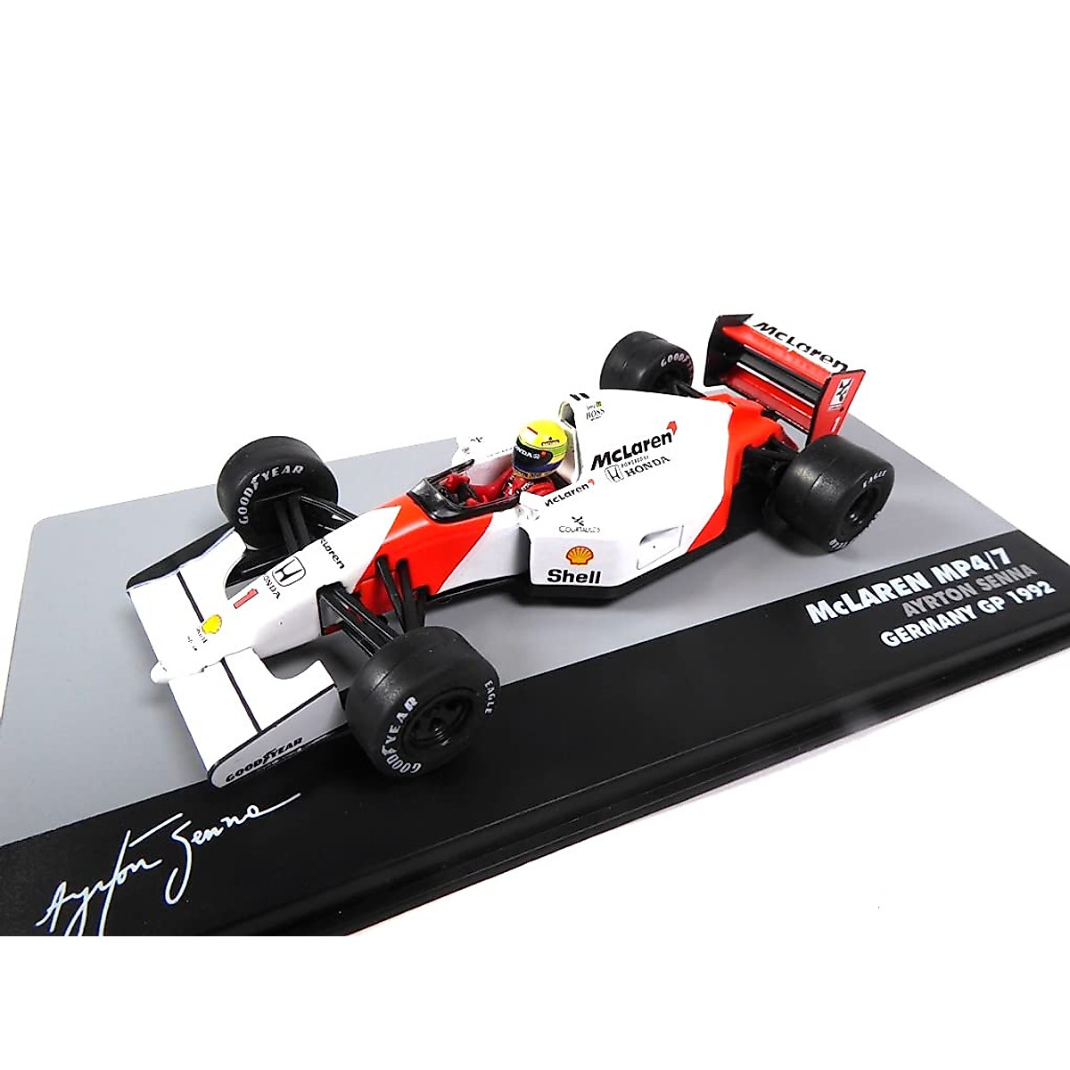 OPO 10 - Formula 1 car 1/43 Compatible with McLaren MP4 / 7# 1 Ayrton Senna Germany GP F1 1992 (723)