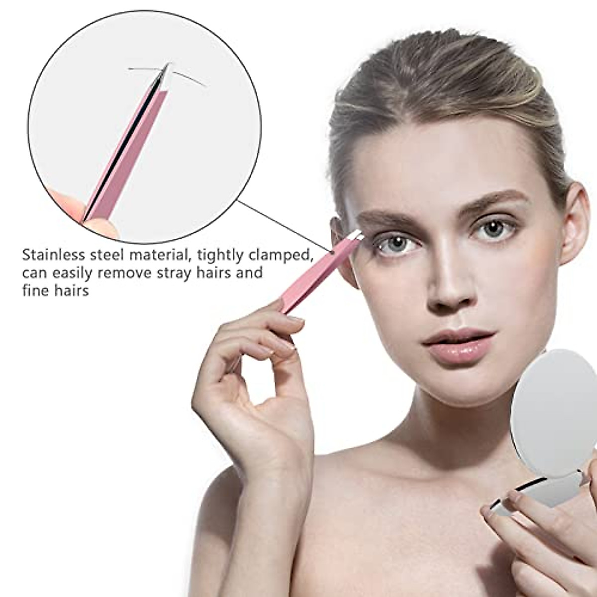 Eyebrow Kit,12 in 1 Eyebrow Tweezers Set, Professional Eyebrow Grooming Kit for Women and Men Includes Eyebrow Tweezers,Eyebrow Scissors,Eyebrow Brush,Eyebrow Razor,No Bend Hair Clips,Pocket Mirror