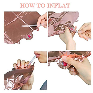 KUNGOON Half Way To One Balloons,1/2 Birthday Party Supplies,6 Months/Pregnant/Baby Shower Birthday Party Decorations,Party Balloons for Boy or Girl.(rose gold)