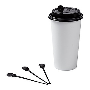 StixToGo 4.75" Black Stir N Plug Stix for Disposable Lids, Package of 200