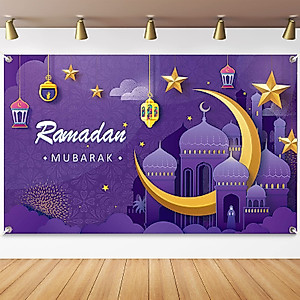 Ramadan Mubarak Decorations Ramadan Banner Eid Backdrop Background for Eid Al-fitr Party Decorations Supplies