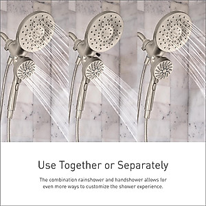 Moen Engage Magnetix Spot Resist Brushed Nickel Multi-Function Handshower and Rainshower Combo Featuring Magnetic Docking System, Shower Head with Handheld Spray, 26009SRN