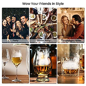 Cocktail Smoker Kit with Torch, Stainless Steel Ice cubes - Infuse the Aroma of 6 Kinds of Wood Chips in Whiskey, Bourbon, Cocktails, Wine, Cheese, Salad, and Meats. Gift For Friends, Husband, Dad, or Grandpa (No Butane)