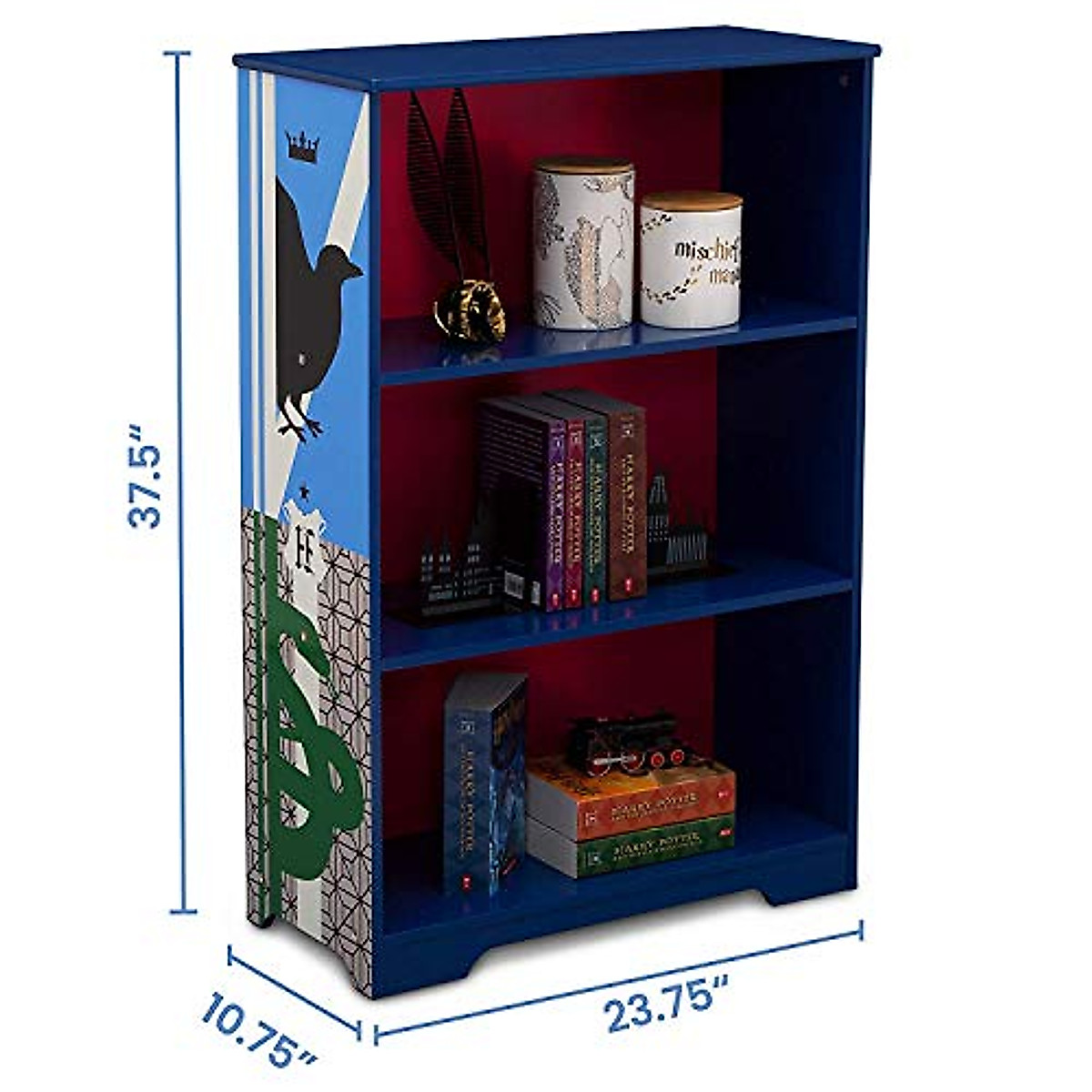 Delta Children Deluxe 3-Shelf Bookcase - Ideal for Books, Decor, Homeschooling & More - Greenguard Gold Certified, Harry Potter