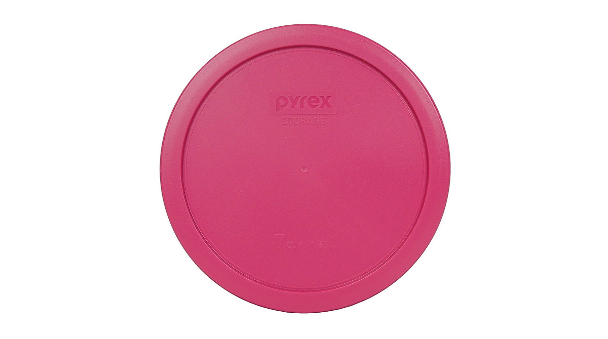 Pyrex 7402-PC 7-Cup Storage Lids - Fuchsia Pink 4 Pack
