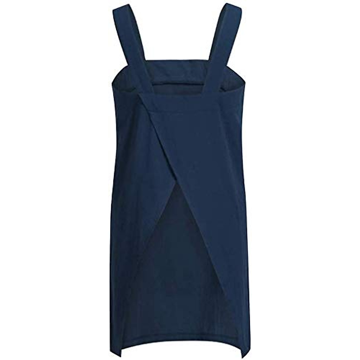 YESDOO Cotton Linen Apron Cross Back Apron for Women with Pockets Pinafore Dress for Baking Cooking,Blue,XX-Large