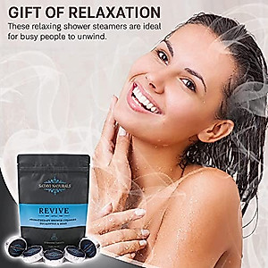 Satavi Naturals Eucalyptus & Mint Shower Steamers, Aromatherapy for Women & Men, Shower Bombs, Natural Essential Oils, Vapor Tabs for a Relaxing Spa Like Experience - 30g Tablets (15 Pack)