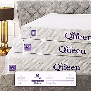 NapQueen 6 Inch Twin-XL Size Mattress, Cooling Gel Memory Foam Mattress, Bed in a Box
