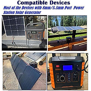 PolyEnergy DC8mm to SAE Connector with DC5521 Converter Adapter Compatible with Explorer 160 240 500 1000 and GZ Portable Power Station Solar Generator Portable Solar Panel 12AWG Heavy Duty Cord