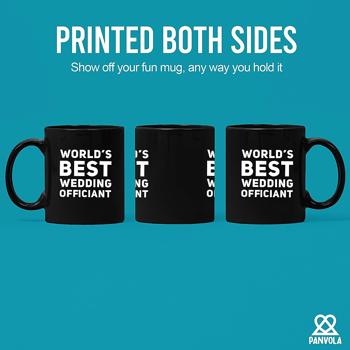 Panvola Worlds Best Wedding Officiant From Bride Groom Anniversary Souvenir Pastor Minister Drinkware Ceramic Coffee Mug (11 oz, Black)