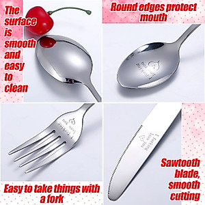 5 Pcs Stainless Steel Cutlery Set I Forking Love You Silverware Set Includes Spoons Forks Knives Gifts for Bride Wedding, Anniversary Kitchen Cutlery for Home Office Restaurant Hotel