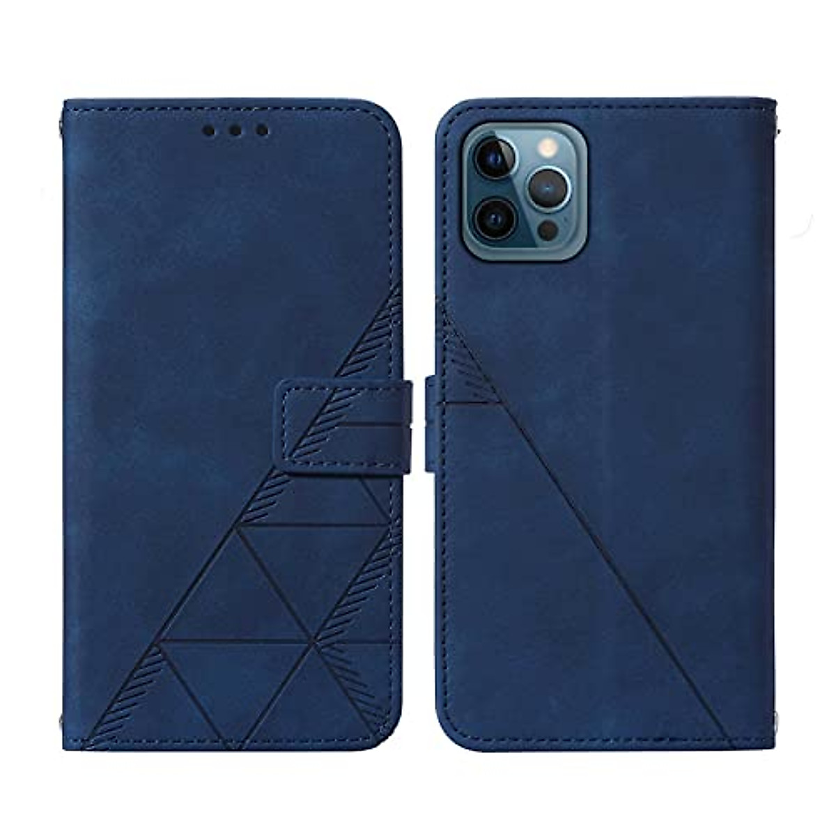 12 Pro Max Case,Compatible for iPhone 12 Pro Max Wallet Case,[Kickstand][Wrist Strap][Card Holder Slots] TPU Interior Protective PU Leather Folio Flip Cover for iPhone 12 Pro Max Case 2022 (Blue)