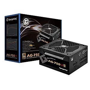 New 2023 80+ Gold Certified Fully Modular 750W High Performance Gaming Power Supply Support RTX3-series & AMD RX6-series GPU ApexGaming AG-750M PSU