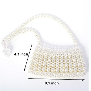 Grandxii Clutch Purse Pearl Women shoulder Handbags Evening Purses Small Wallet Handmade Pearl Bag