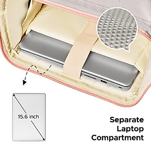 Kaome Lunch Backpack 15.6 Inch Laptop Backpack for Women with USB Port Nurse Gift Teacher Work Backpack Cooler Insulated Lunch Bag Waterproof Daypacks for Work Picnic Travel Anti-theft