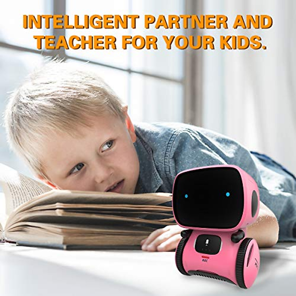 98K Kids Robot Toy, Smart Talking Robots Intelligent Partner and Teacher with Voice Control and Touch Sensor, Singing, Dancing, Repeating, Gift for Boys and Girls of Age 3 and Up