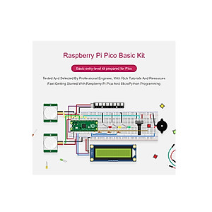 waveshare for Raspberry Pi Pico Basic Starter Kit with Rich Tutorials and Resources,Fast Getting Started with Raspberry Pi Pico and MicroPython Programming for Raspberry Pi Beginners