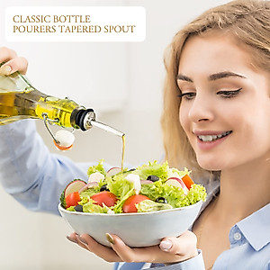 72 Pieces Stainless Steel Bottle Pourers Tapered Liquor Pourers with Rubber Dust Caps Tapered Pour Spouts Set Bar Supplies Vinegar Bottle Dispenser Wine Pourers for Oil Beer Drink Water Bottle