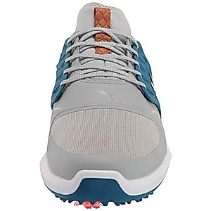 Puma Men's Ignite Pwradapt Caged Golf Shoe, High Rise-Puma Silver-Digi-Blue, 11.5
