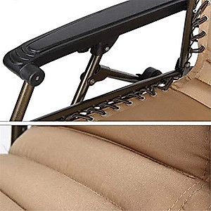 XZGDEN Lightweight Mahanz Sun Lounger Camping Chairs Zero Gravity Lounge Chair with Pillow Adjustable Folding Recliner Outdoor Patio Chair Brown