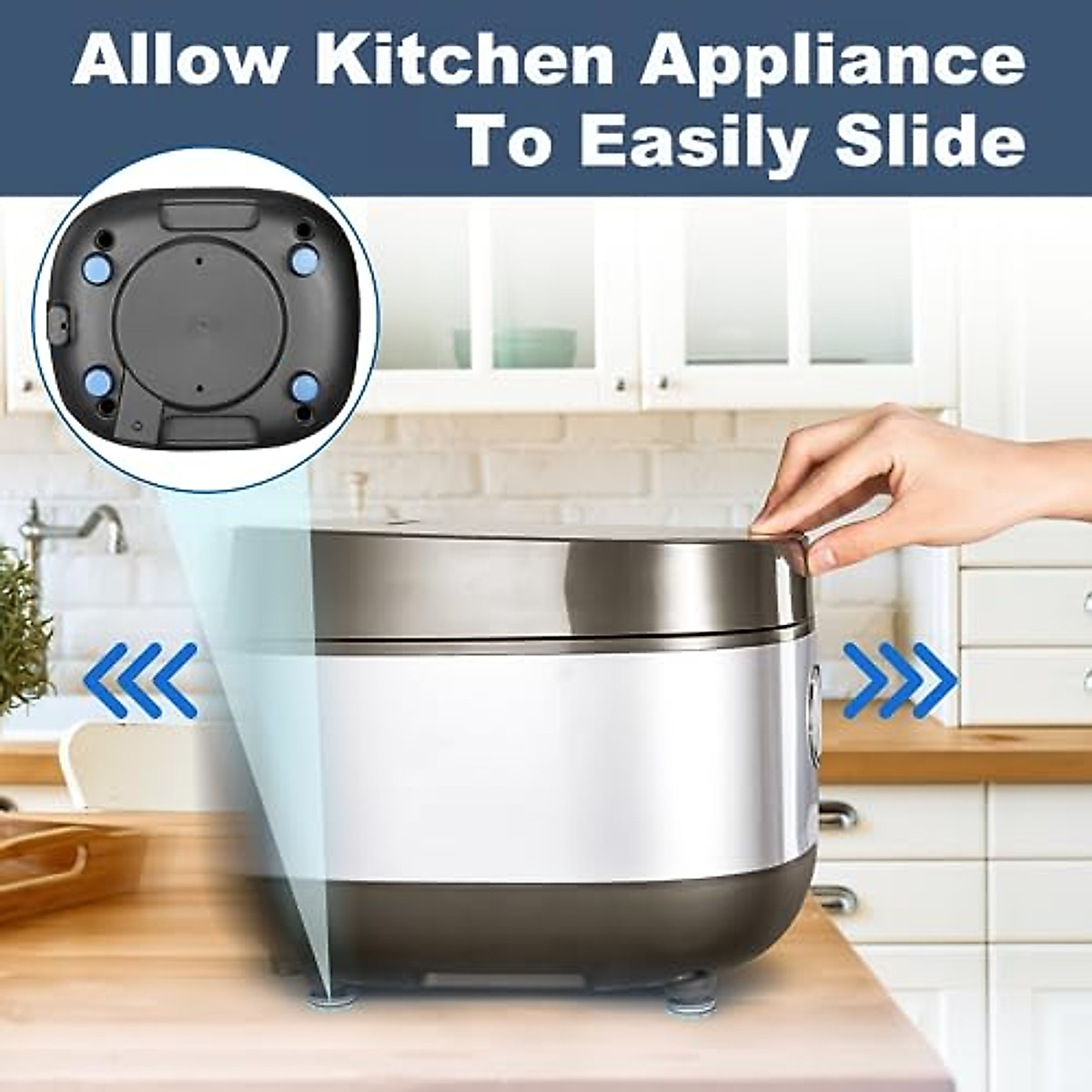 Appliance Slider - 20PCS DIY Adhesive Teflon Self-Stick Slider Easy Moving & Saving Space Pad for Countertop Small Kitchen Appliance Blenders, Coffee Makers, Air Fryers, Pressure Cookers, Stand Mixer