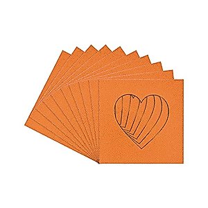 CountryArtHouse Basketball Texture Acid Free 8x8 Heart Picture Frame Mat with White Core Bevel Cut for 4x4 Pictures - Fits 8x8 Frame - Pack of 10 Matboards